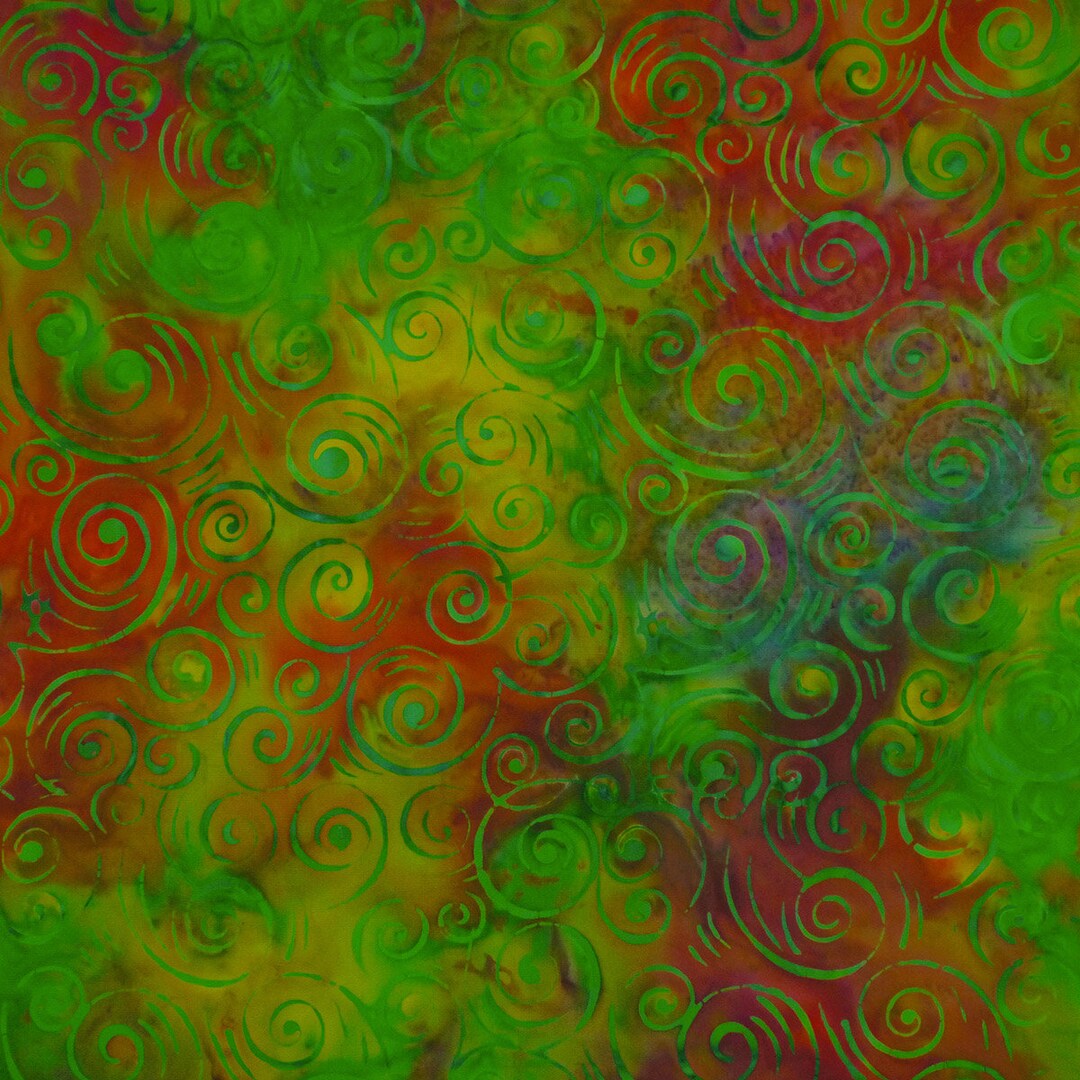 SH-49-2088 LIME-LIGHT Batik Quilt Fabric, Batik by Mirah, Fabric by the ...