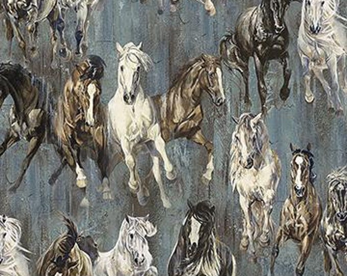 2600-30624-N RUNNING WILD COWBOY on Horse Picture Patch Quilt Panel ...