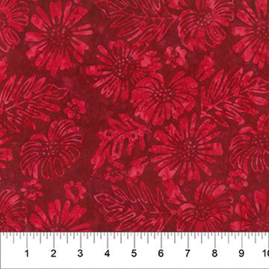 80953-25 TUSCAN TERRACE DARK Red Batik Quilt Fabric, Banyan Batiks ...