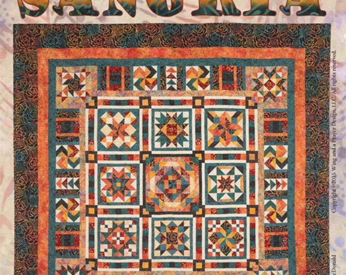 SANGRIA KING QUILT Kit or Block of the Month King/queen Quilt Kit ...