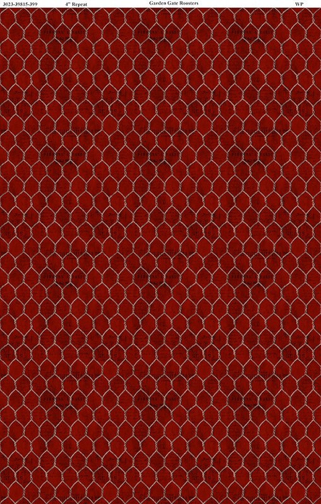 3023-39815-399 GARDEN GATE ROOSTERS Chicken Wire Quilt Fabric ...