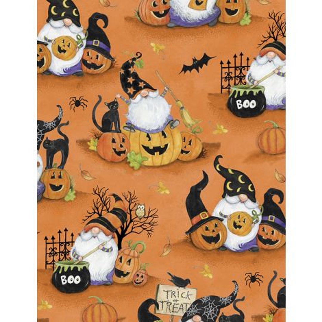 3023-39792-889 THE BOO CREW Gnomes Halloween Quilt Fabric, Wilmington ...
