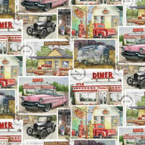 Vintage Car Fabric - Etsy