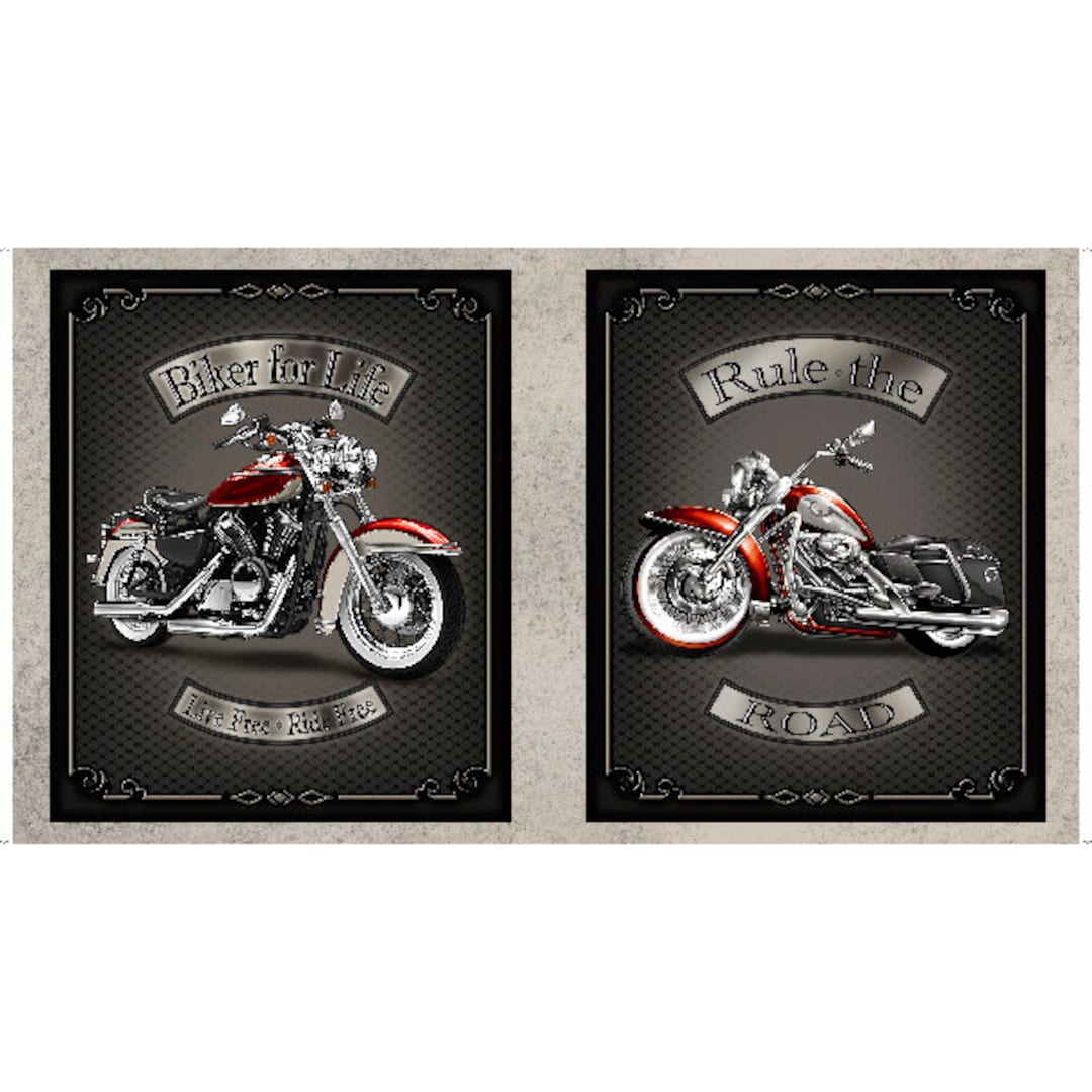 1649-28771-K RIDE FREE MOTORCYCLE Picture Patches Quilt Panel, Quilting ...