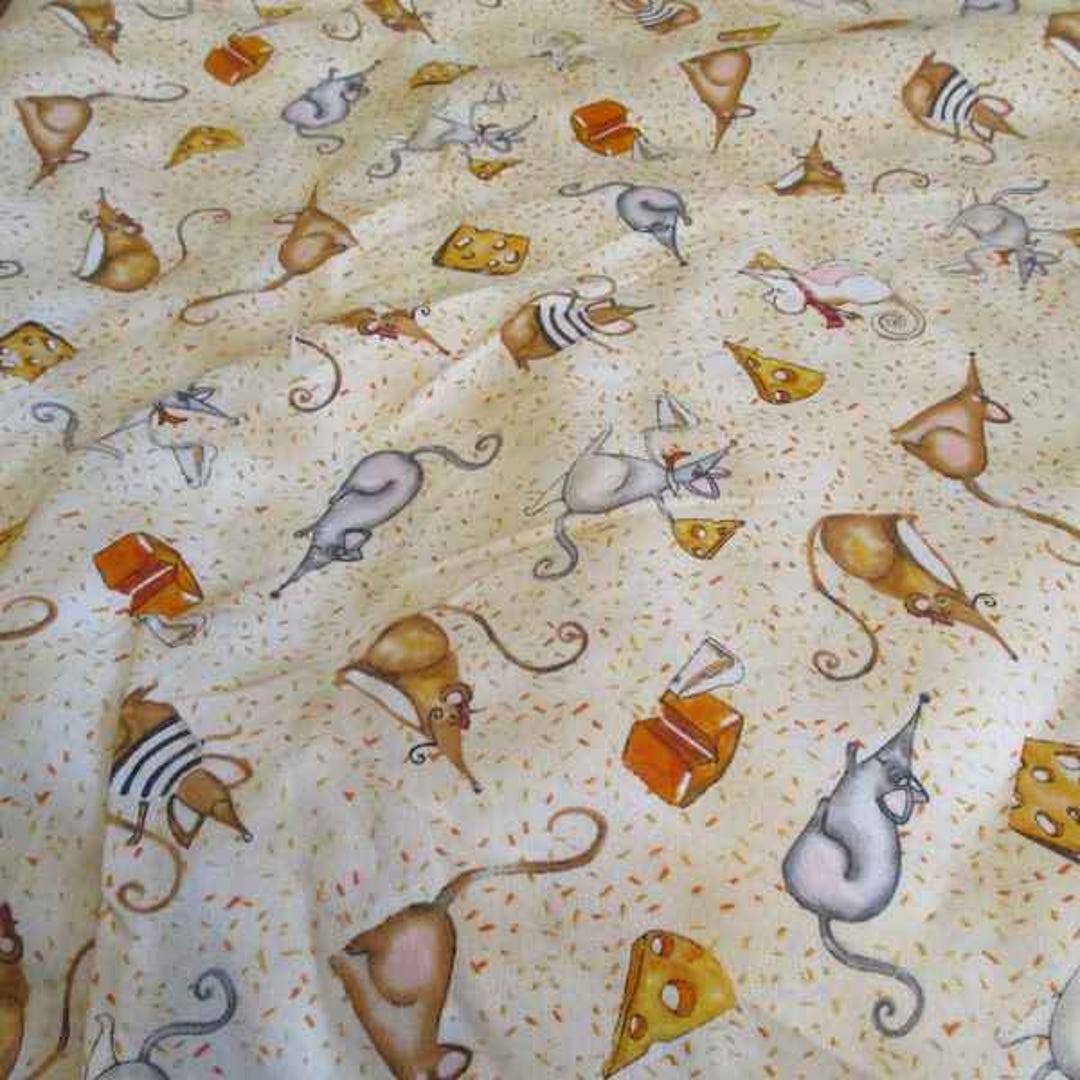 C6868 - MICE & CHEESE Quilt Fabric, Timeless Treasures, Fabric by the ...