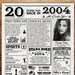 Personalized 2004 Birthday Poster, 20th Birthday Poster, 2004 Fun Facts ...