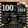 100th Birthday Poster, 100th Milestone Sign, 1924 Fun Facts Poster ...