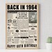 1964 Sign Board, Personalized 60th Birthday Poster, Back in 1964 Poster ...
