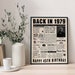 1979 Fun Facts, 45th Birthday Poster, Custom 45th Anniversary Gift ...