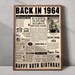 1964 Sign Board, Personalized 60th Birthday Poster, Back in 1964 Poster ...