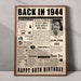 AUSTRALIA Back in 1944 Poster, Custom 80th Birthday Sign Board, 80th ...