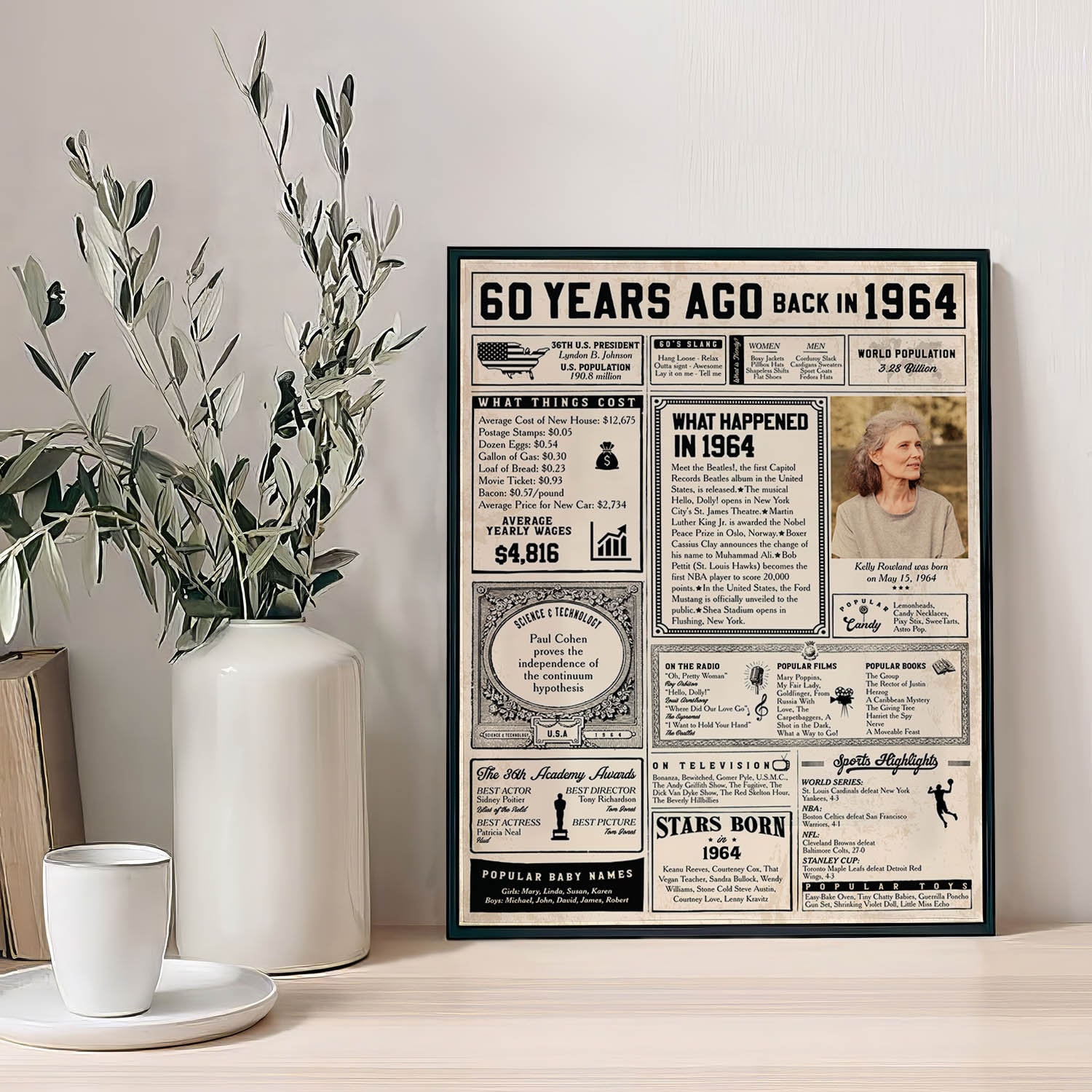 1964 Sign Board Personalized 60th Birthday Poster Back in - Etsy