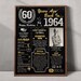 Custom 60th Birthday Poster, 1964 Sign Board, Born in 1964, Photo ...