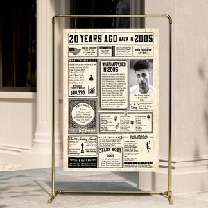 2005 Fun Facts Board, Personalized 20th Birthday Poster, 20th ...