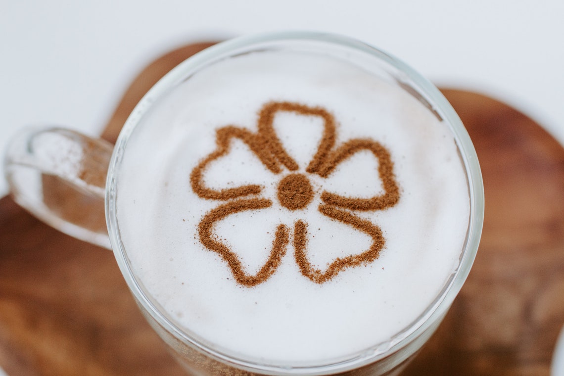 Simple Flower Coffee Stencil Flower Coffee Stencil Floral - Etsy