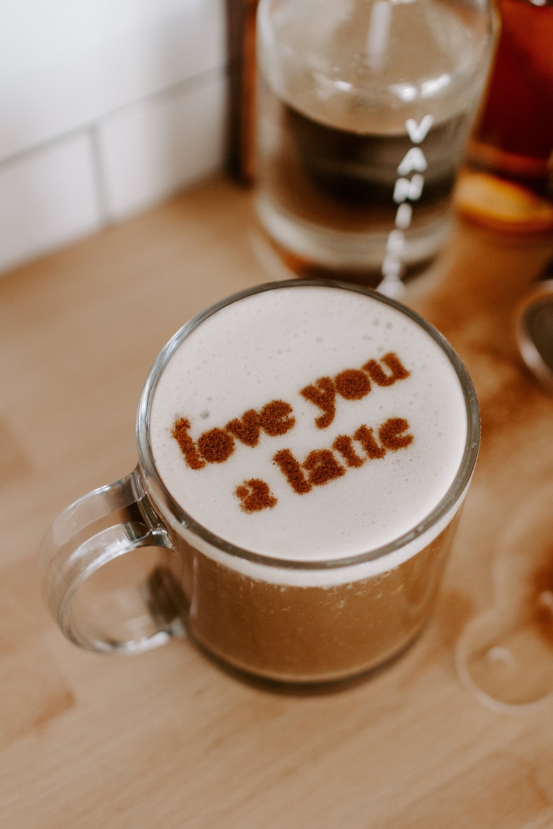 Love You A Latte Love You A Latte Coffee Stencil Barista - Etsy