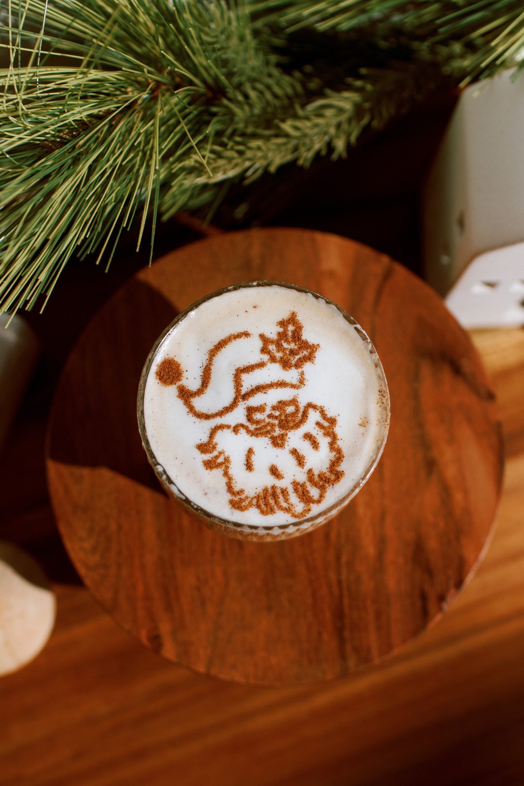Santa Coffee Stencil Hot Chocolate Stencil Christmas Coffee Stencil ...
