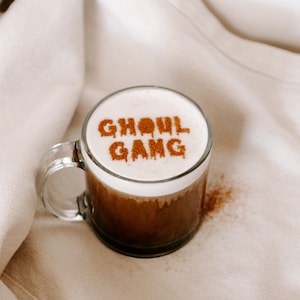 Ghoul Gang Coffee Stencil Ghoul Gang Halloween Stencil Foam Art Stencil ...