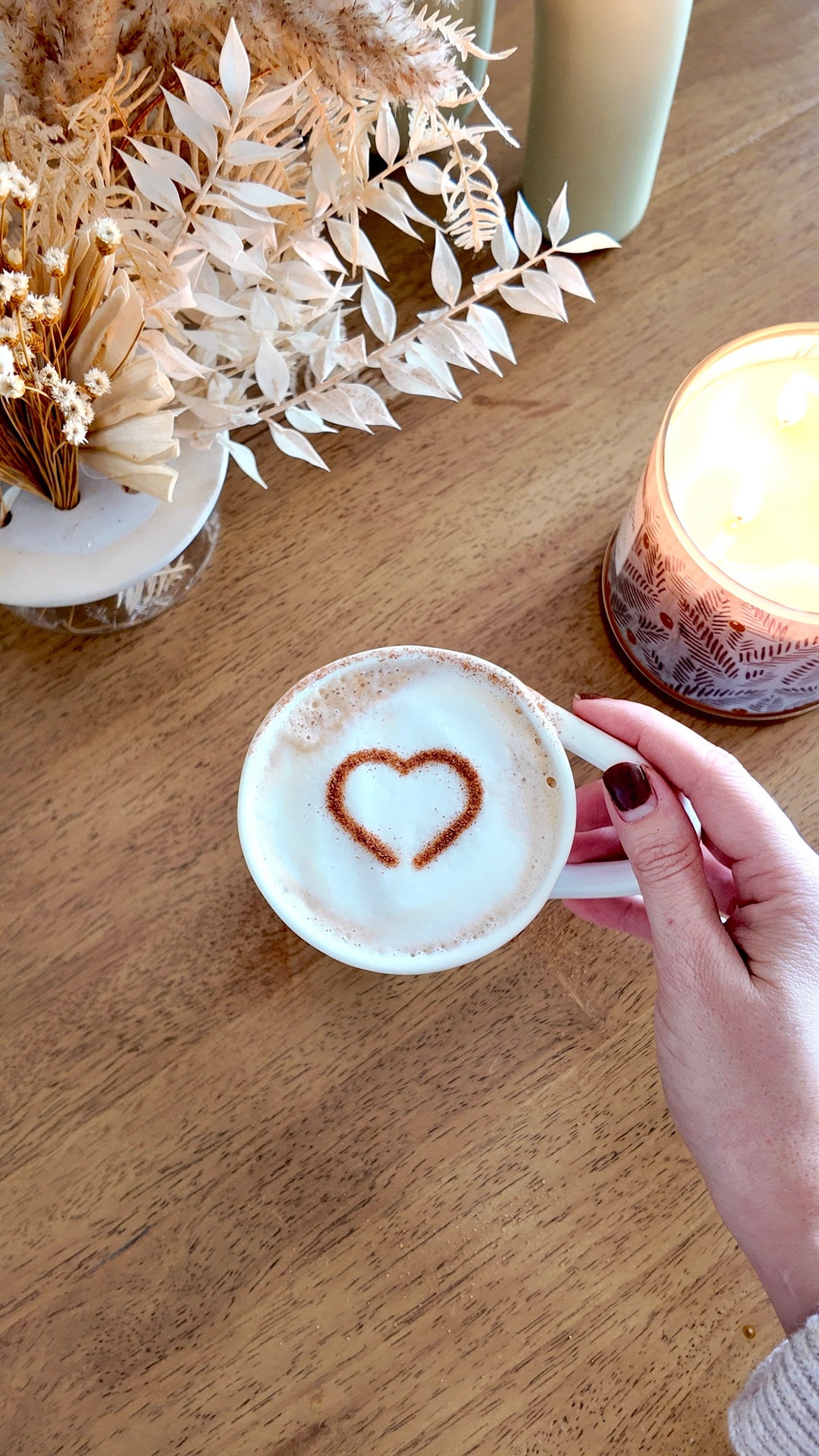 Heart Coffee Stencil Coffee Stencil Valentine's Day Coffee Stencil - Etsy