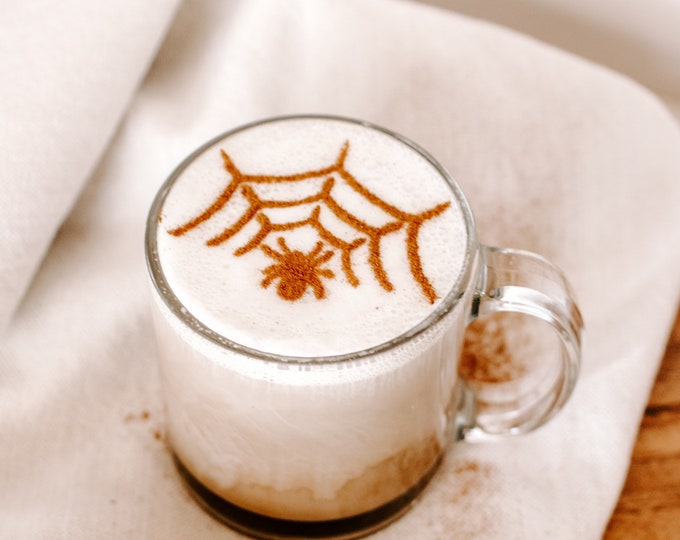 Spider Web Coffee Stencil; Spider Web Stencil; Foam Art Stencil; Latte ...
