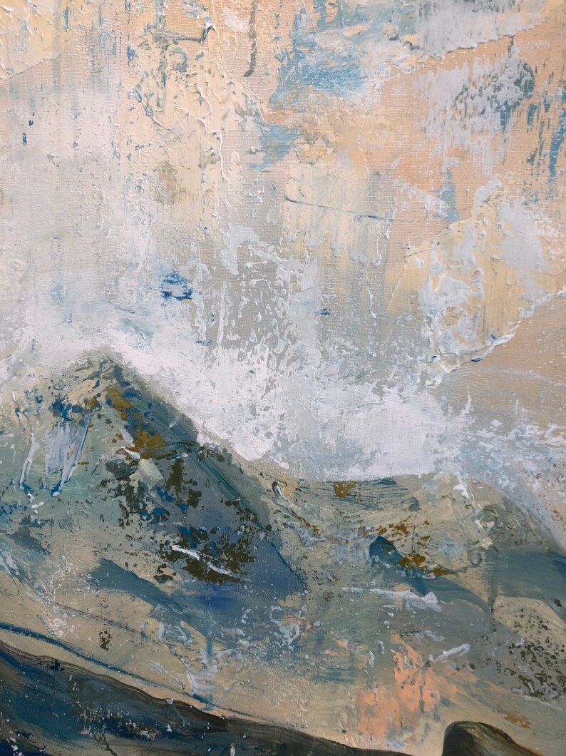 Abstract Blue Landscape Oil PaintingAbstract Mountains | Etsy