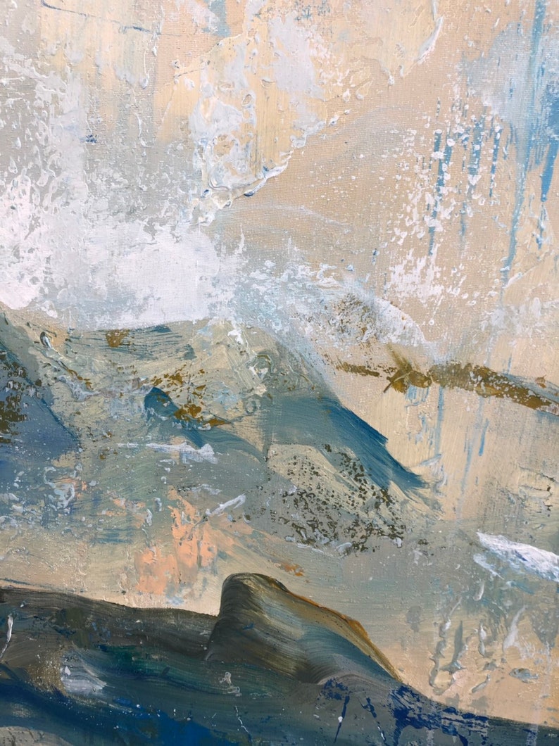 Abstract Blue Landscape Oil PaintingAbstract Mountains | Etsy