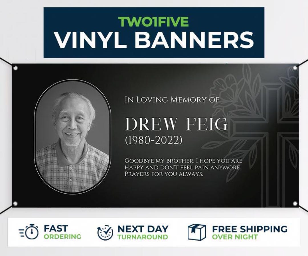 Custom Memorial Vinyl Banner: Funeral Celebration With Photo - Etsy