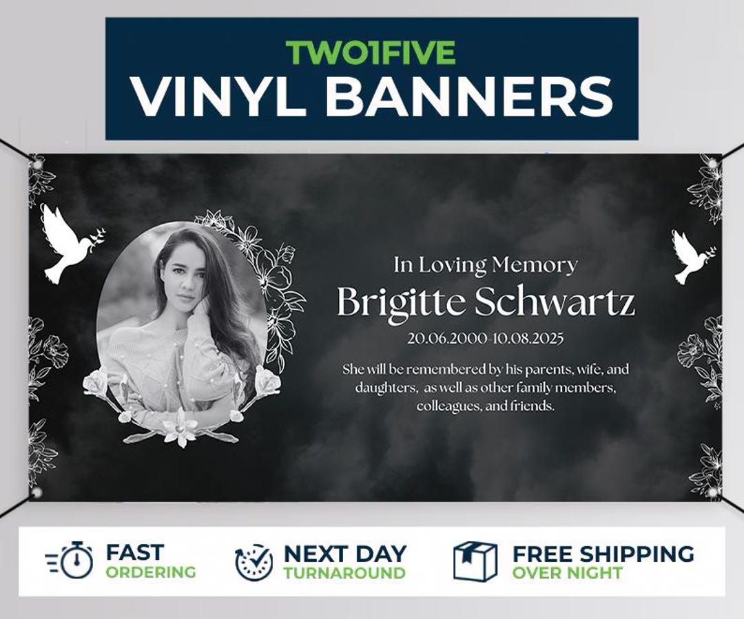 Custom Memorial Vinyl Banner With Photo: Funeral Celebration - Etsy