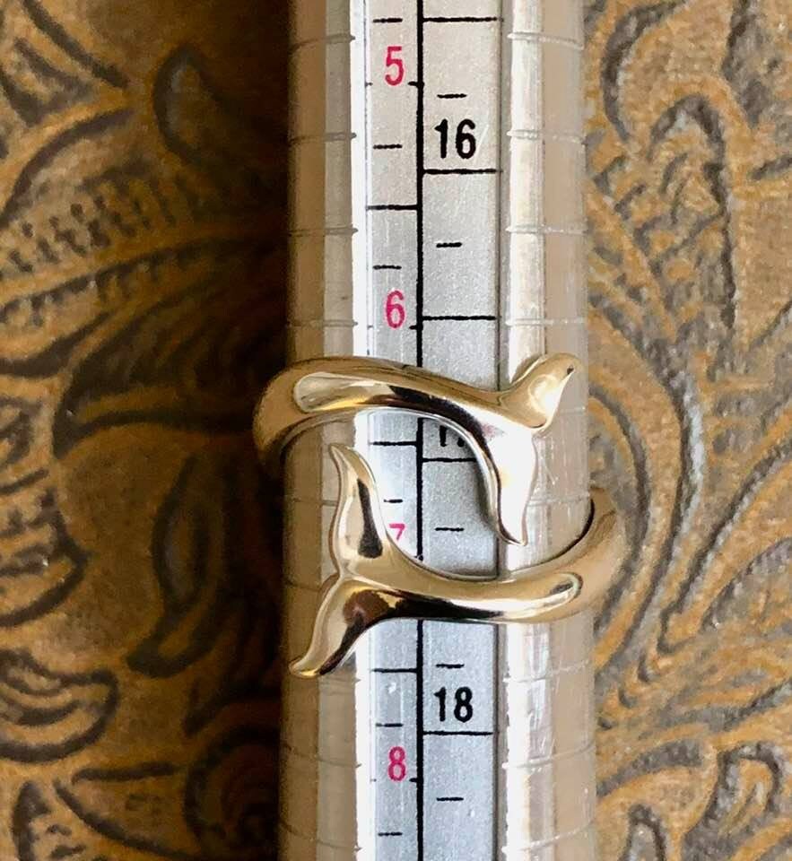 Sterling Silver Whale Tail Adjustable by Pass Ring 997 - Etsy