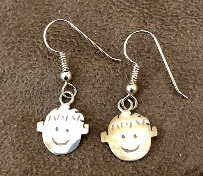 Sterling Silver Little Boy Head Earrings 310 - Etsy
