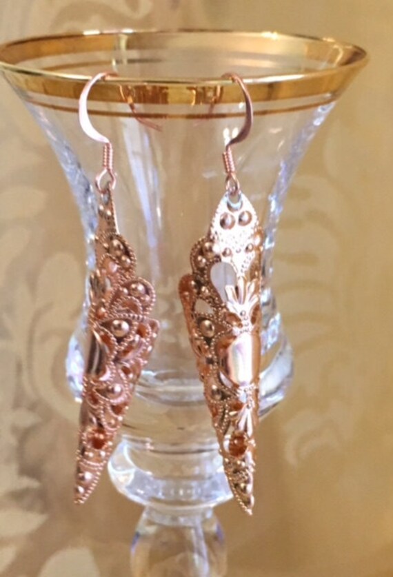 Copper-Gold Plated Cone Earrings 262 | Etsy