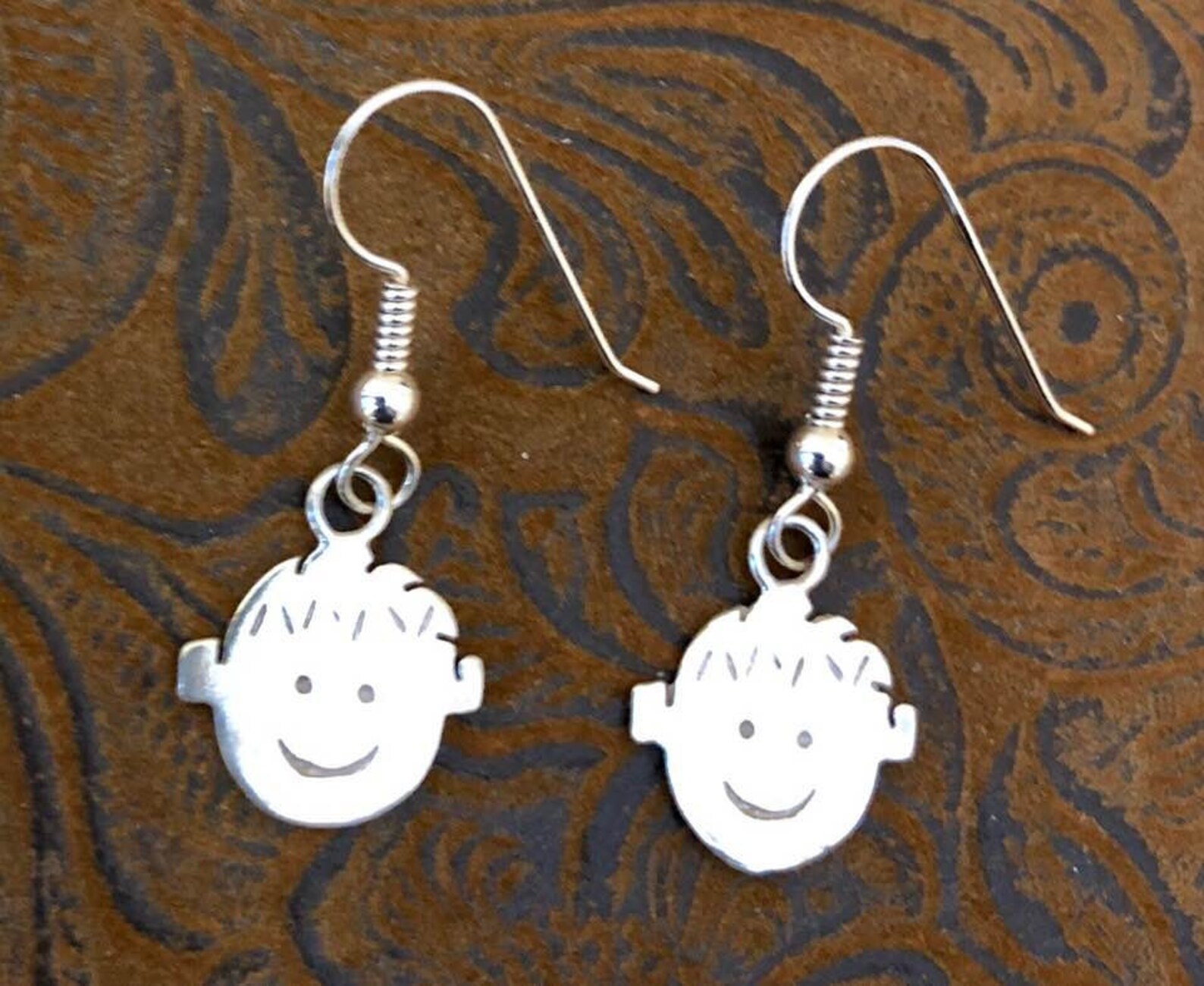 Sterling Silver Little Boy Head Earrings 310 - Etsy