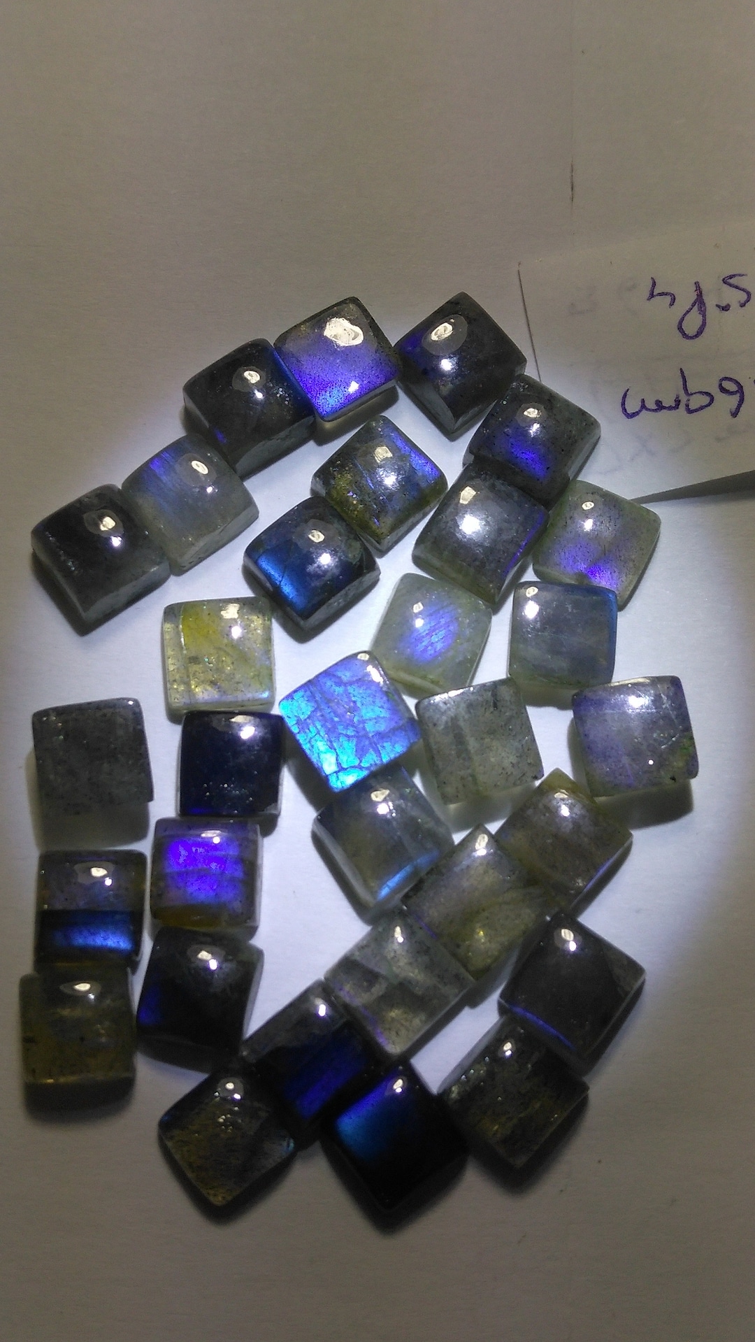 Natural Square Shape Neon Blue Sheen Labradorite Avg. Size 7 - Etsy