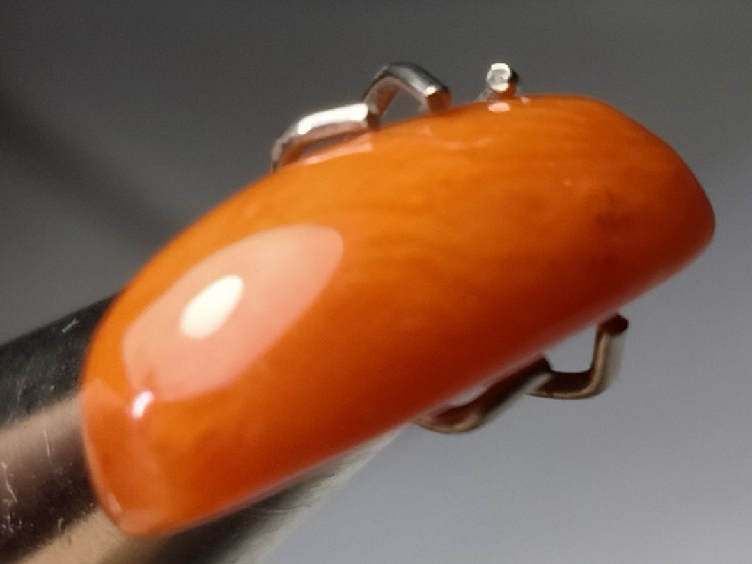 Appealing Natural Elongated Oval Shape Red Coral 2.40 Ct 11.1 X 6.35 X ...