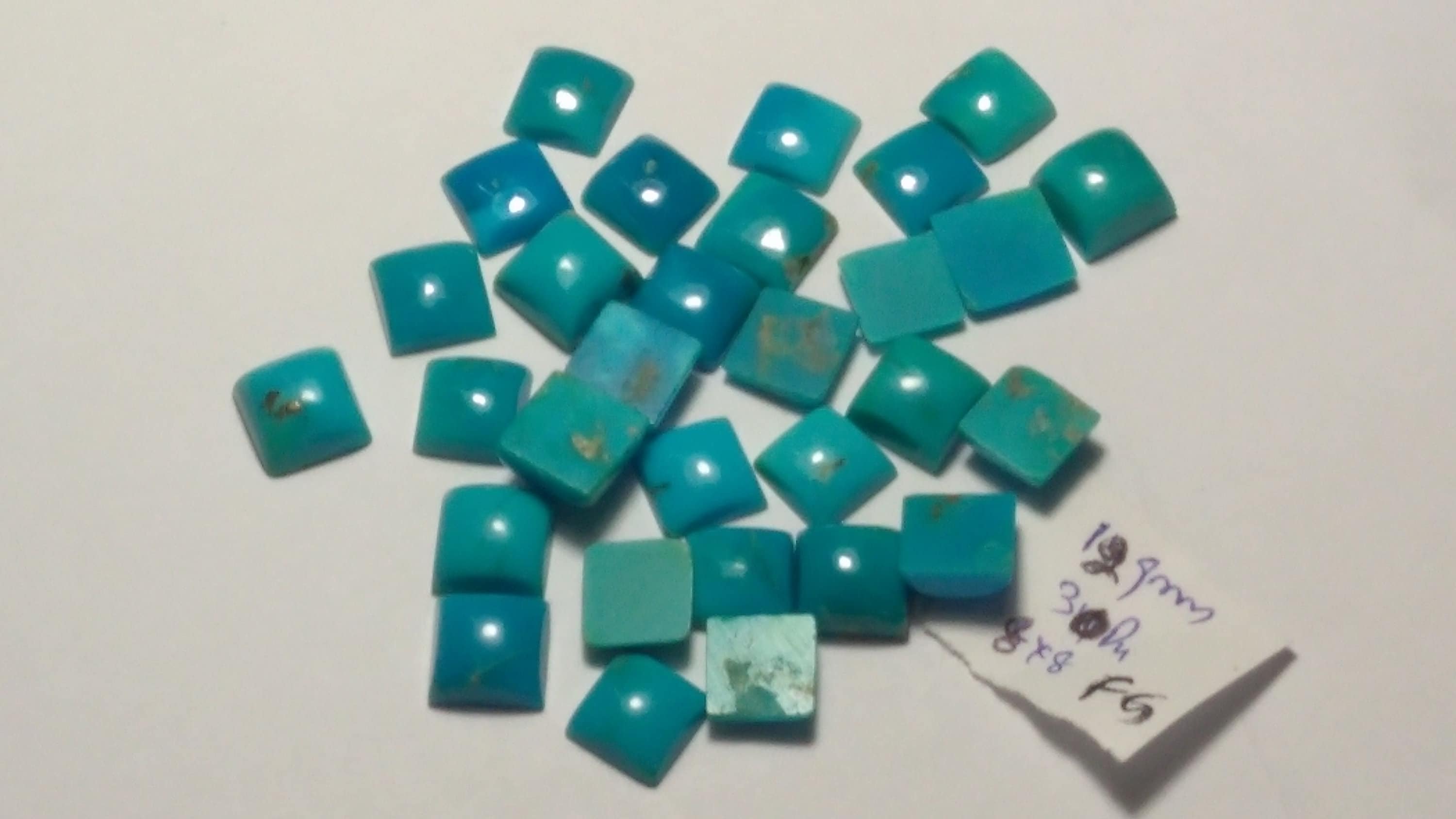 Attractive Square Shape Turquoise in 8 Mm X 8 Mm Average Sizes - Etsy UK