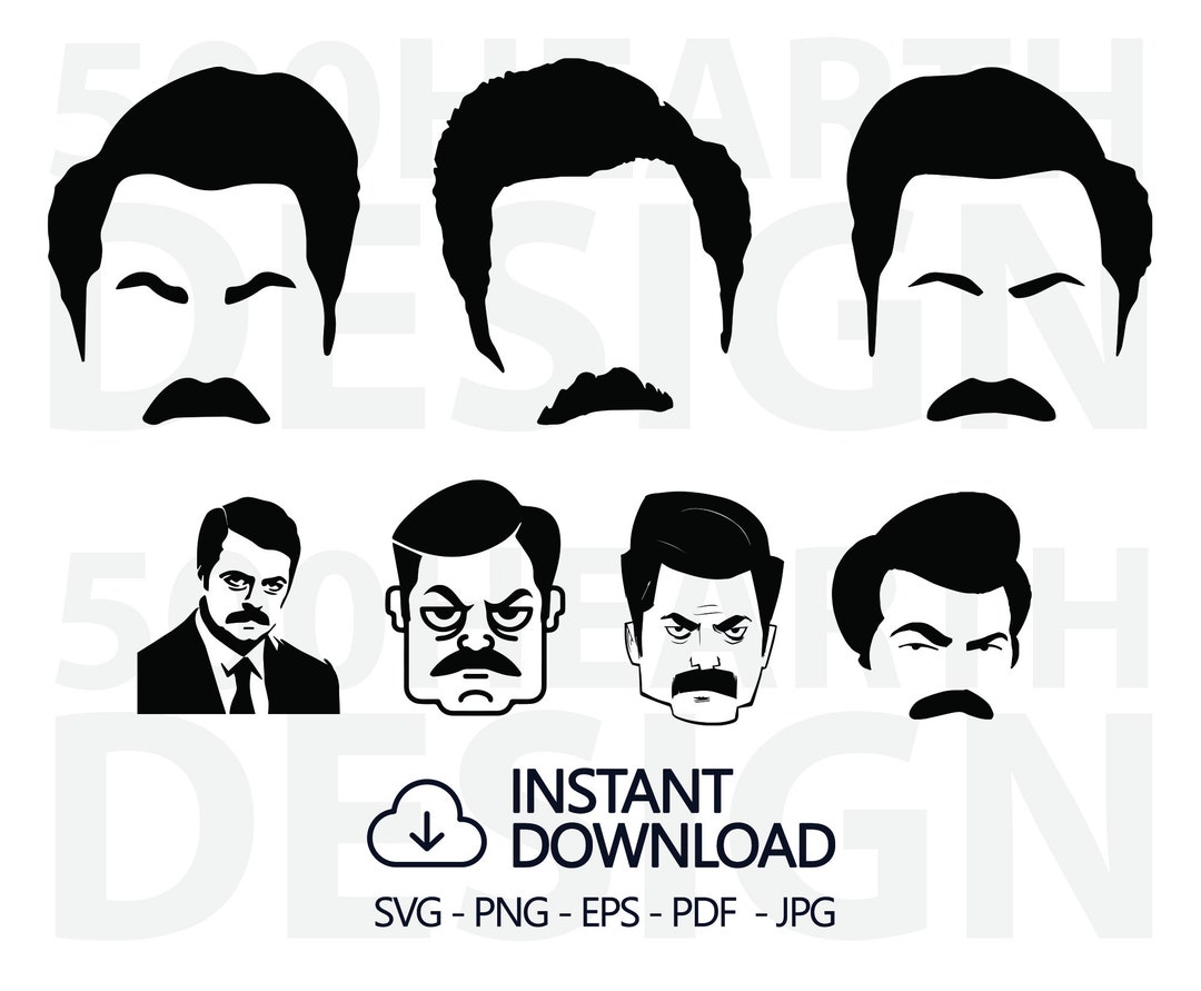 8 Ron Swanson SVG Bundle, Cut Files, Never Half Ass Two Things, Whole ...
