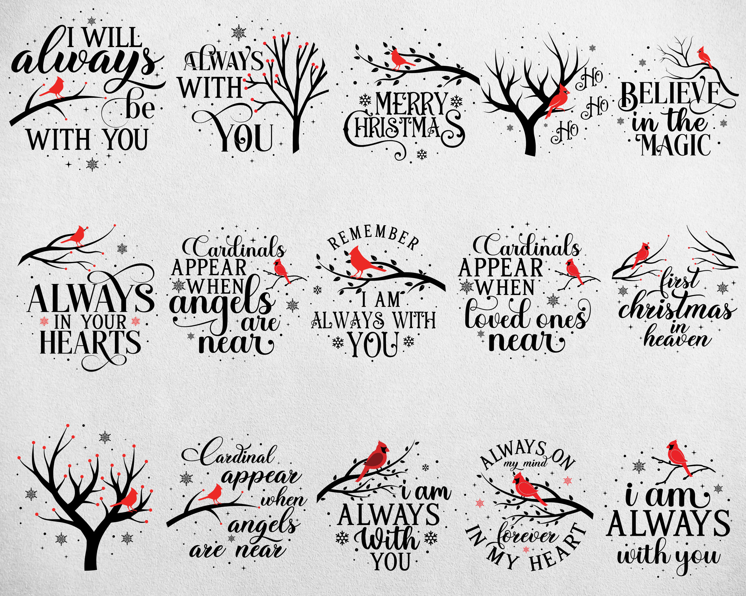 Christmas Cardinal Ornament Svg Bundle Memorial Christmas - Etsy