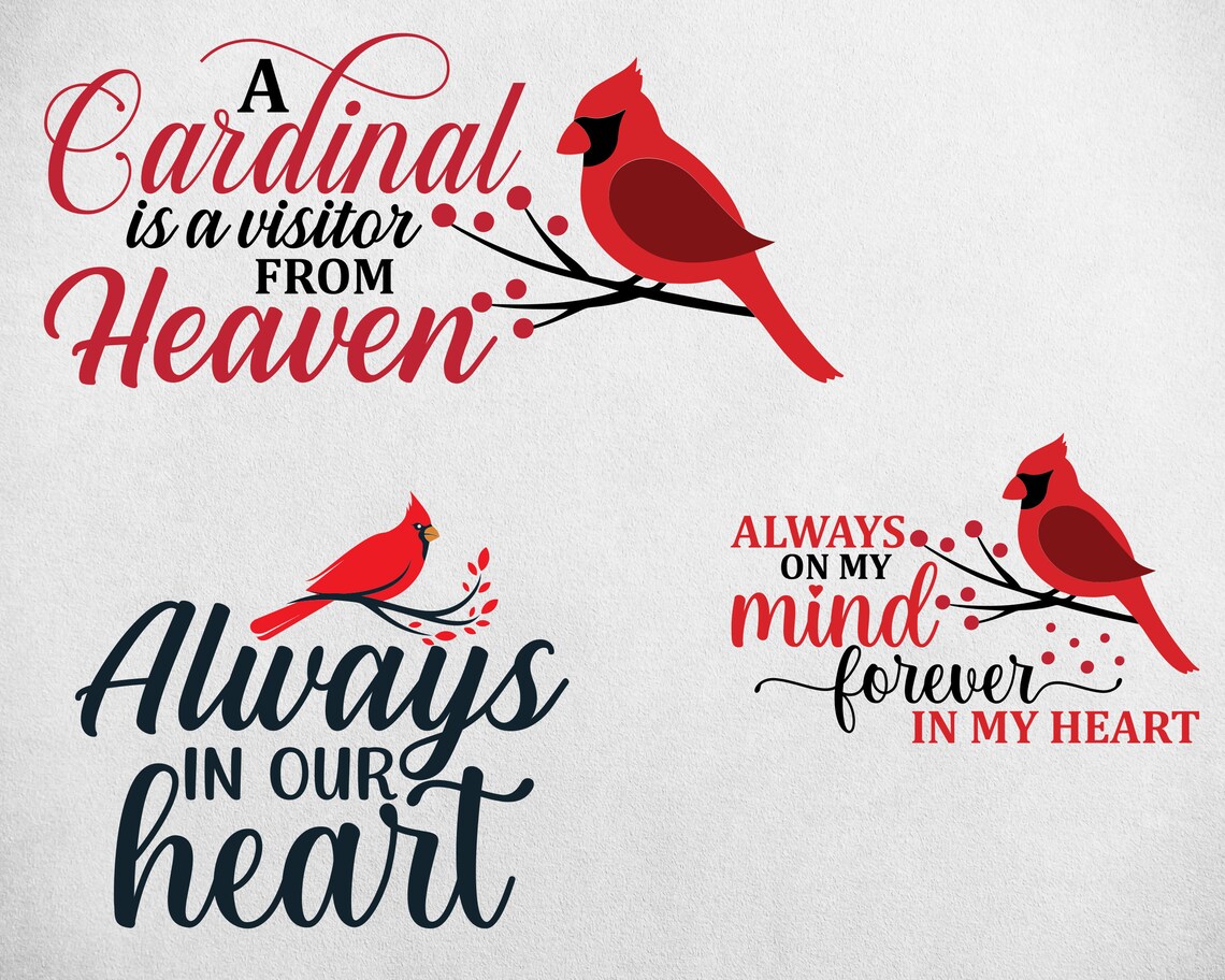Christmas Cardinal Quotes Svg Bundle Memorial Christmas - Etsy