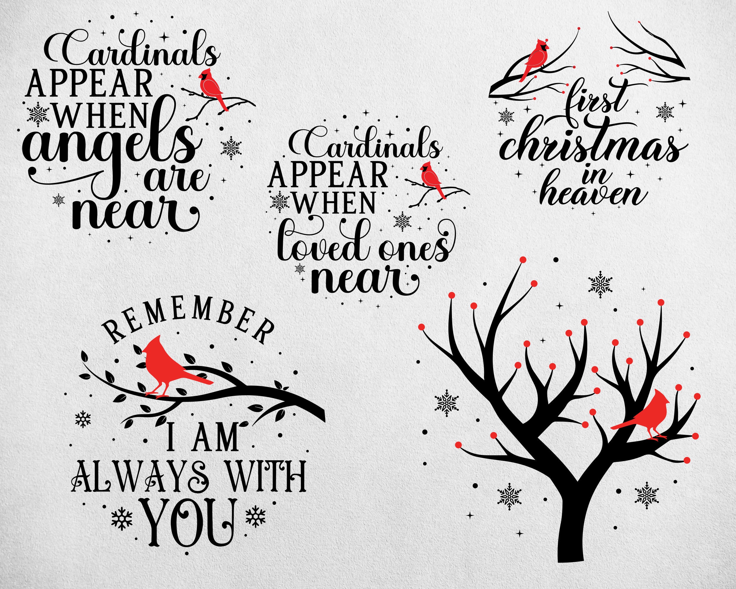 Christmas Cardinal Ornament Svg Bundle Memorial Christmas - Etsy