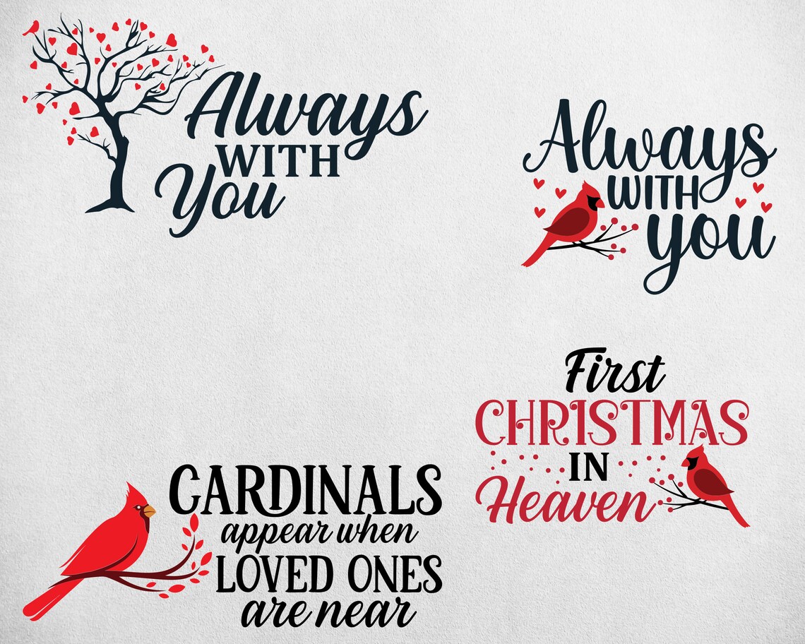 Christmas Cardinal Quotes Svg Bundle Memorial Christmas - Etsy
