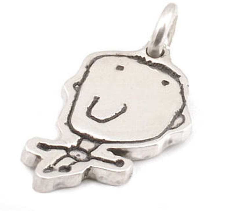 Personalised Children's Drawing Silver Charm - Etsy