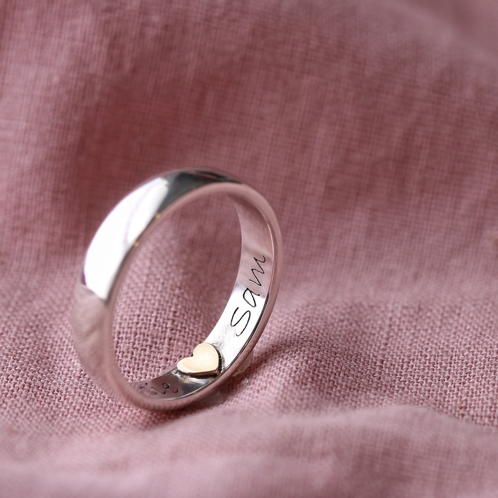 Secret Message Silver and Gold Personalised Ring - Etsy UK
