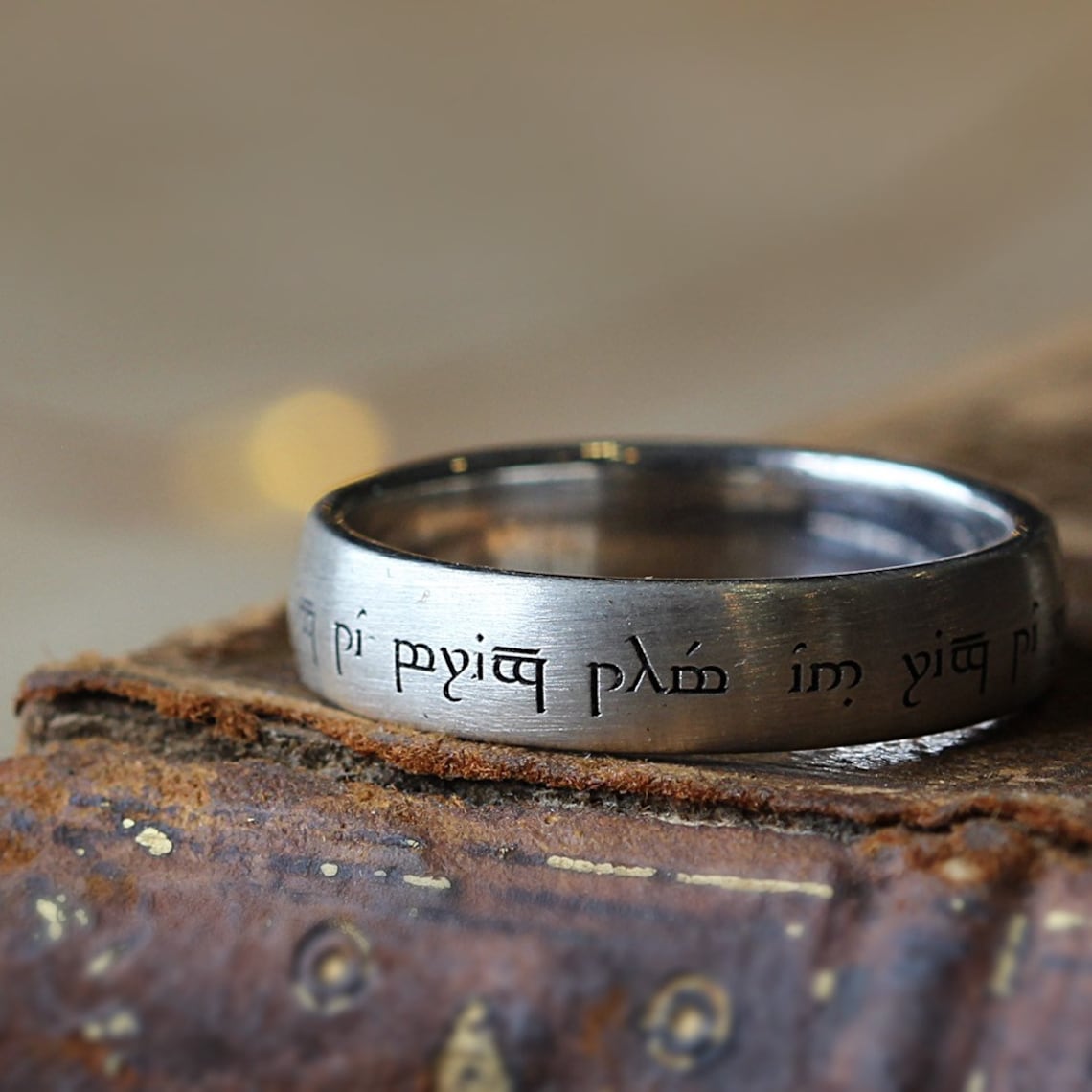 Silver Personalised Elvish Ring - Etsy UK