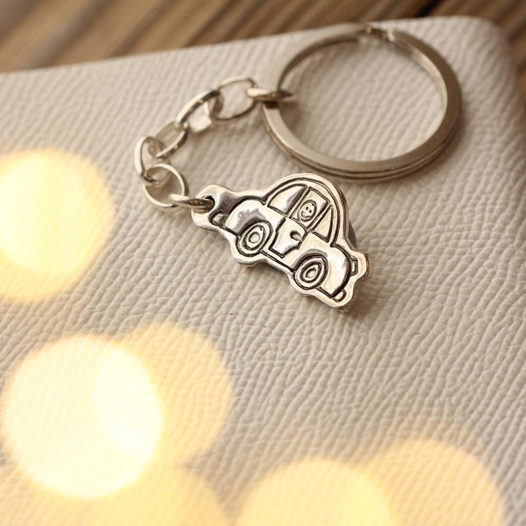 Childs Drawing Silver Keyring, Kids Picture Key Ring, Childhood ...
