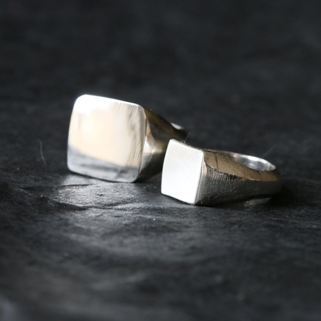 Silver Square Signet Ring (smaller Square) - Etsy