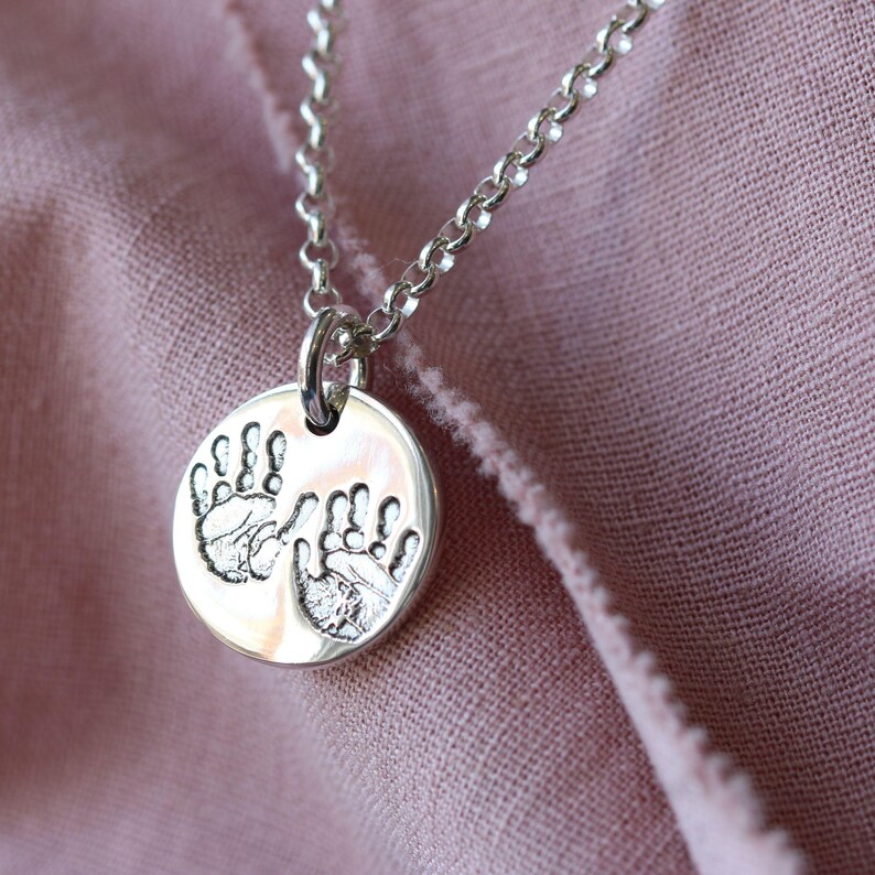 Sterling Silver Handprint & Footprint Personsalised Pendant - Etsy