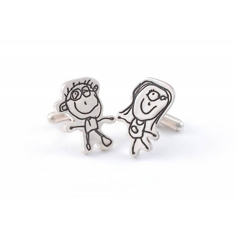 Child's Drawing Personalised Silver Cufflinks - Etsy