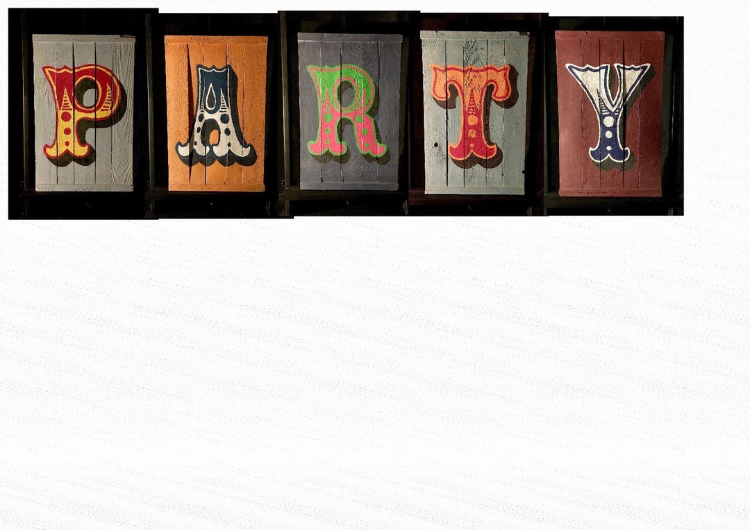 Fairground Style Signage 'P A R T Y' Hand Painted in - Etsy