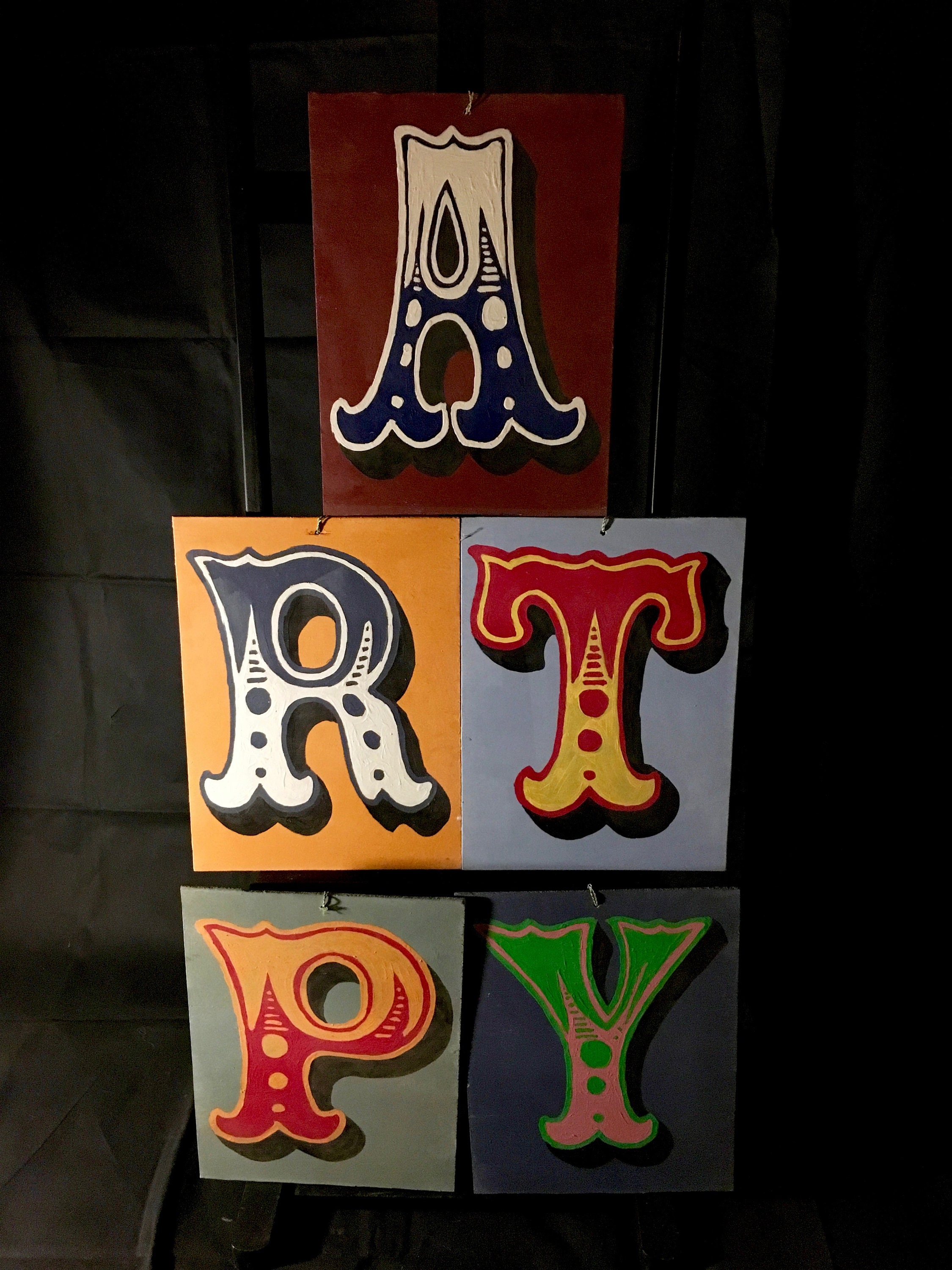 Fairground Style Signage, 'P A R T Y' Hand Painted in Vintage Style - Etsy