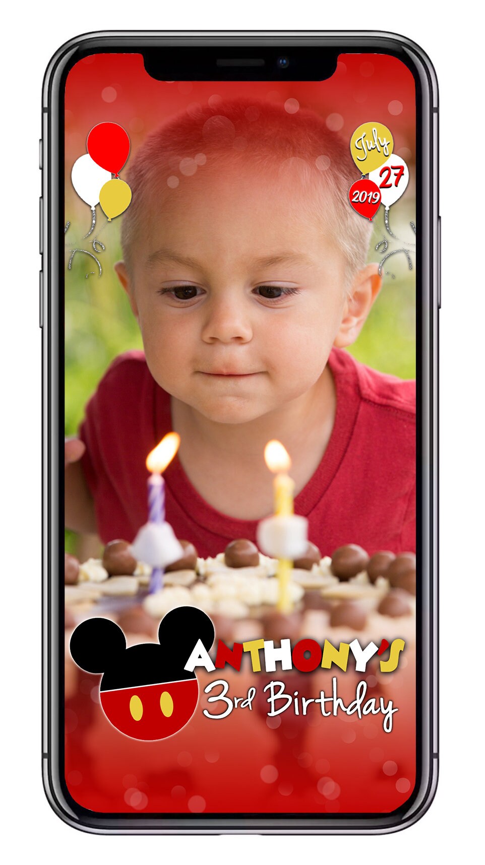 Mickey Mouse Birthday Snapchat Filter Mickey Mouse Geofilter - Etsy